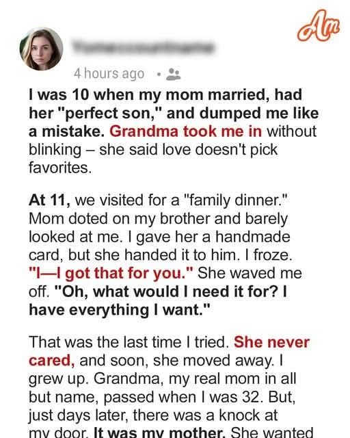 My Mother Abandoned 10-Year-Old Me to Raise Her ‘Perfect Son’ — but My Grandma Made Her Pay for ...