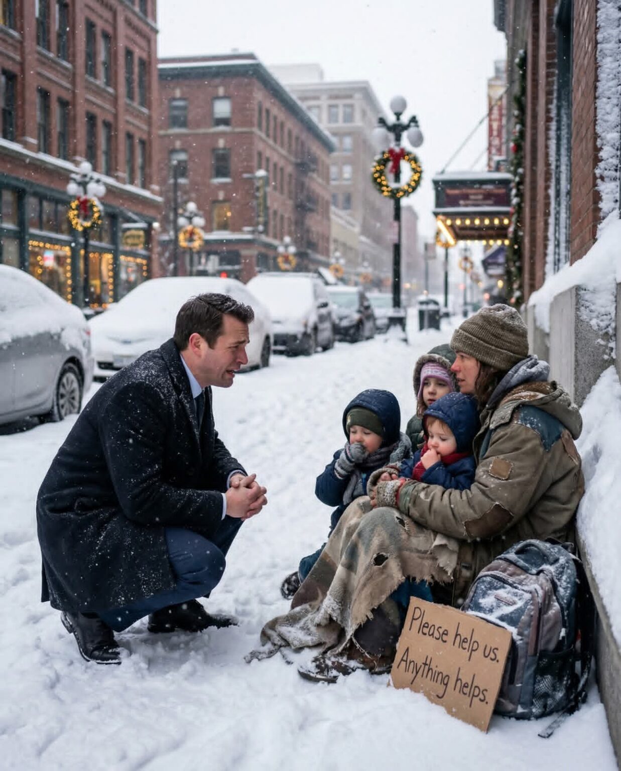 A millionaire saw his ex-girlfriend begging on the street with three ...